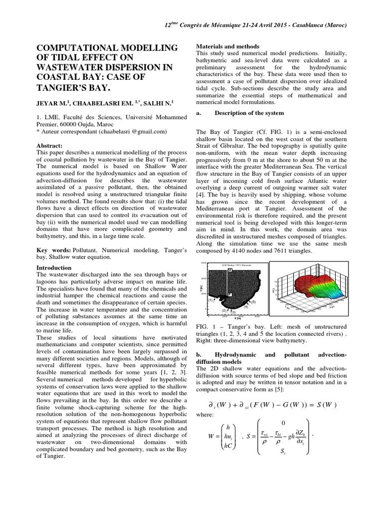 Waste Water Dispersion Model | PDF | Mathematical Model | Fluid Dynamics