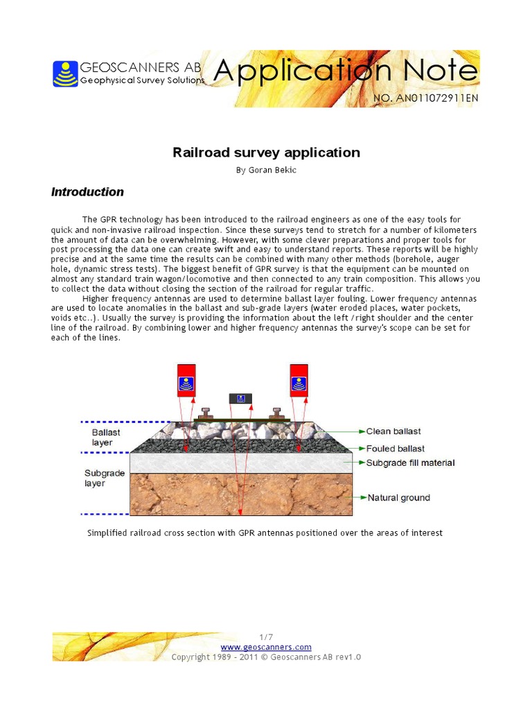 Apliedd GPR | PDF | Geophysical Survey (Archaeology) | Rail Transport