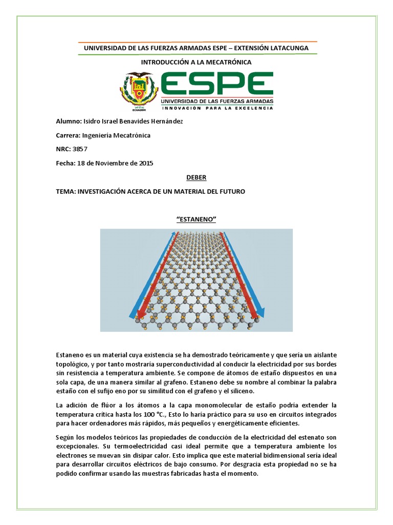 Análisis del potencial del estaneno como material superconductor a ...