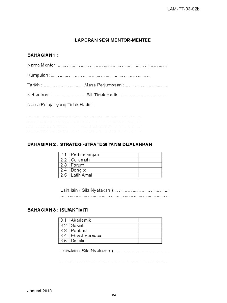 Lam PT 03 02b Laporan Sesi Mentor Mentee | PDF