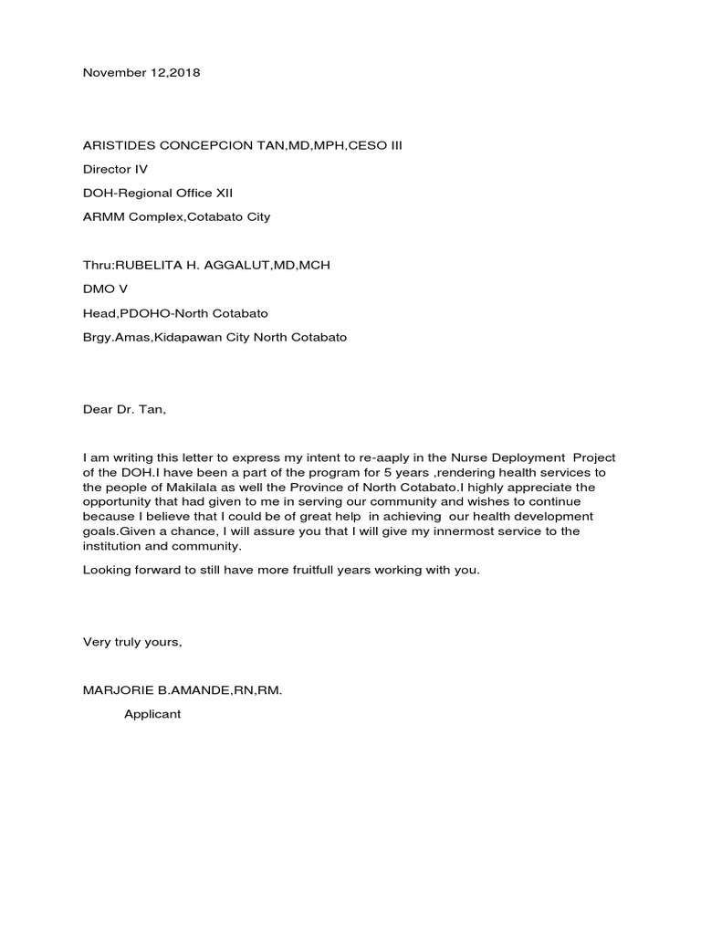 DOH Letter of Intent | PDF