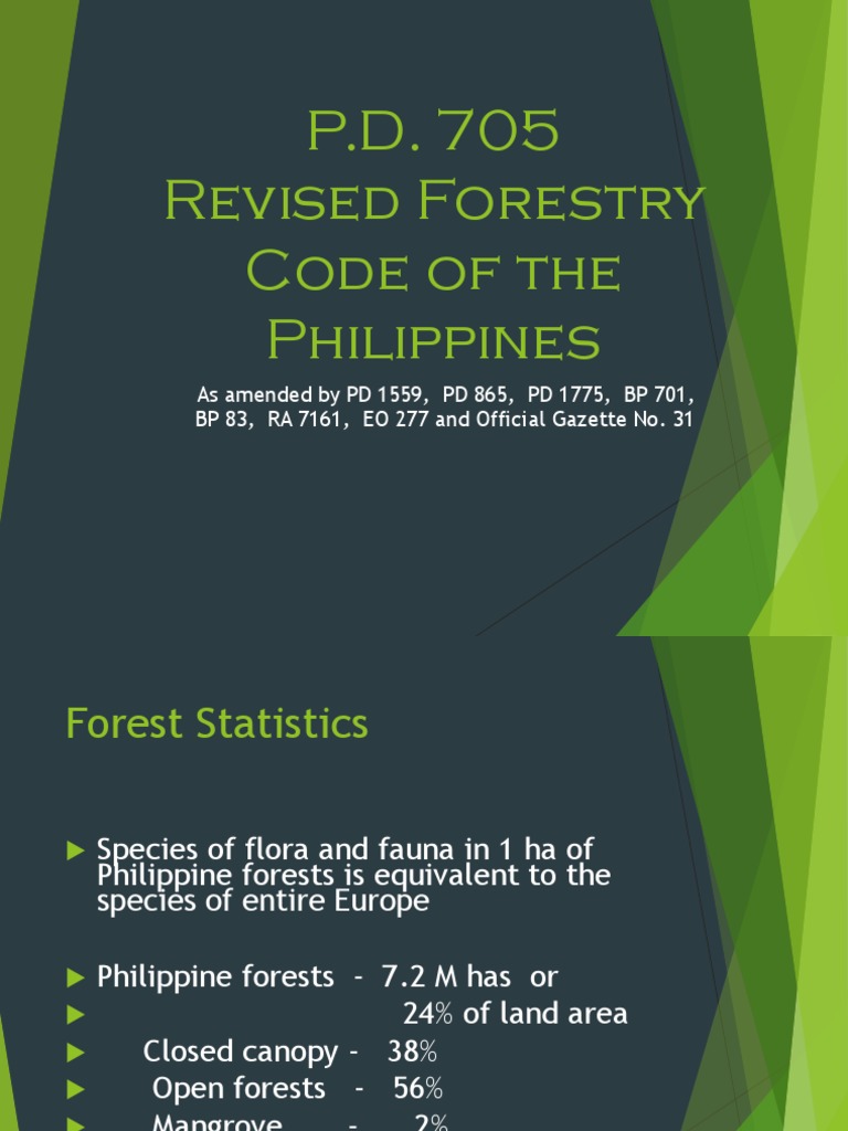 PD 705 Revised Forestry Code of the Philippines (1) | License | Lease ...