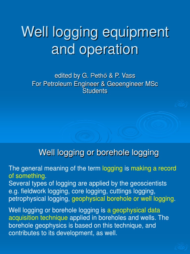 Well Logging Equipment | PDF | Oil Well | Nature