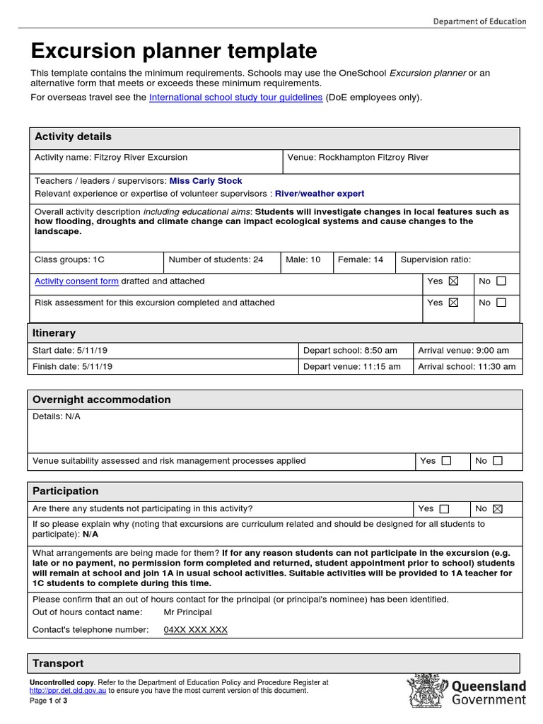 Excursion Planner | Download Free PDF | Value Added Tax | Bus