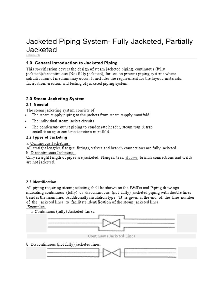 Jacketed Piping | PDF | Pipe (Fluid Conveyance) | Steam