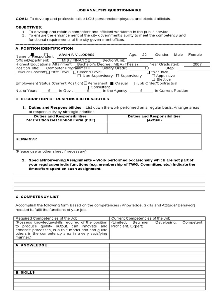 Work Sample Analysis for LGU Personnel | PDF | Competence (Human ...