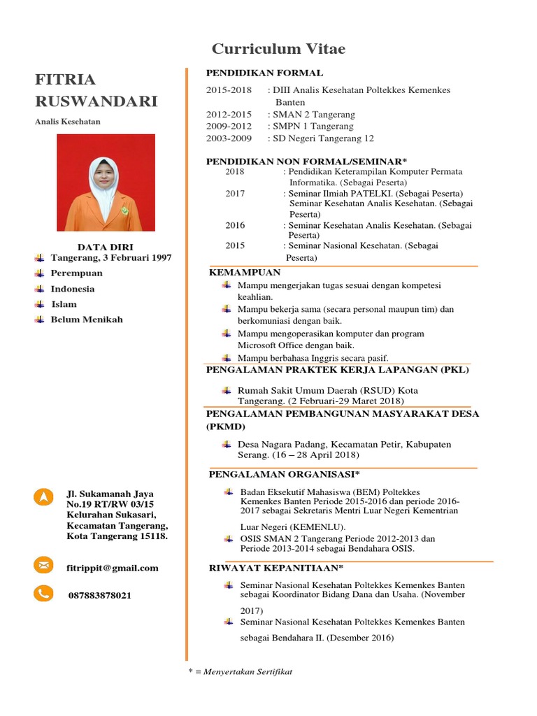 1.CV Fitria Ruswandari PDF | PDF