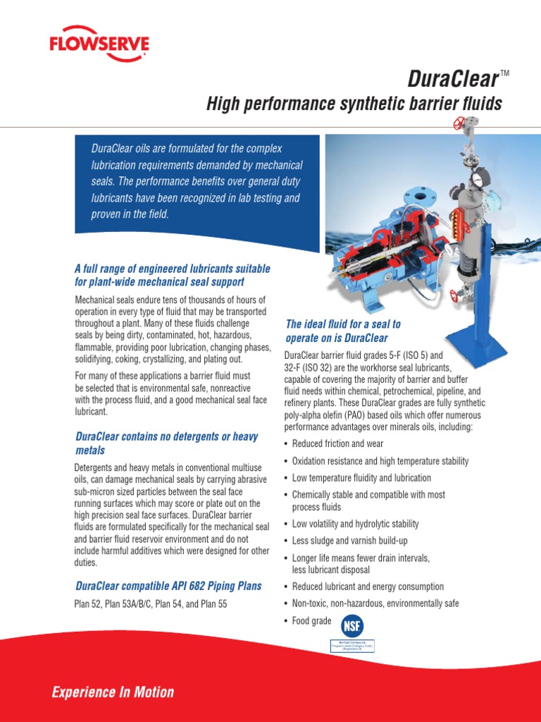 Barrier Fluid For Double Pressurized Seals | PDF | Lubricant | Oil