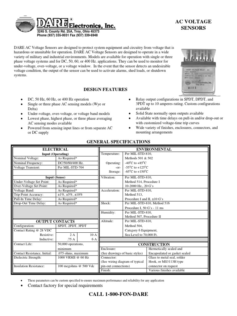 AC Voltage Sensors PDF | PDF | Alternating Current | Switch