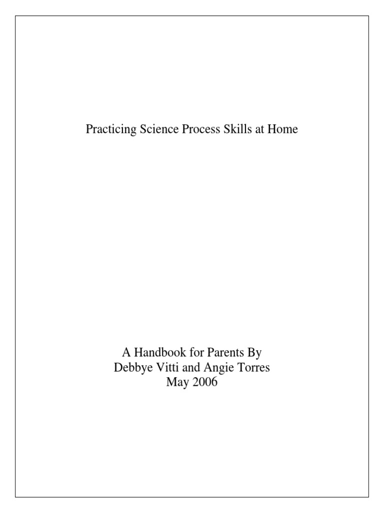 Practicing Science Process Skill at Home PDF | PDF