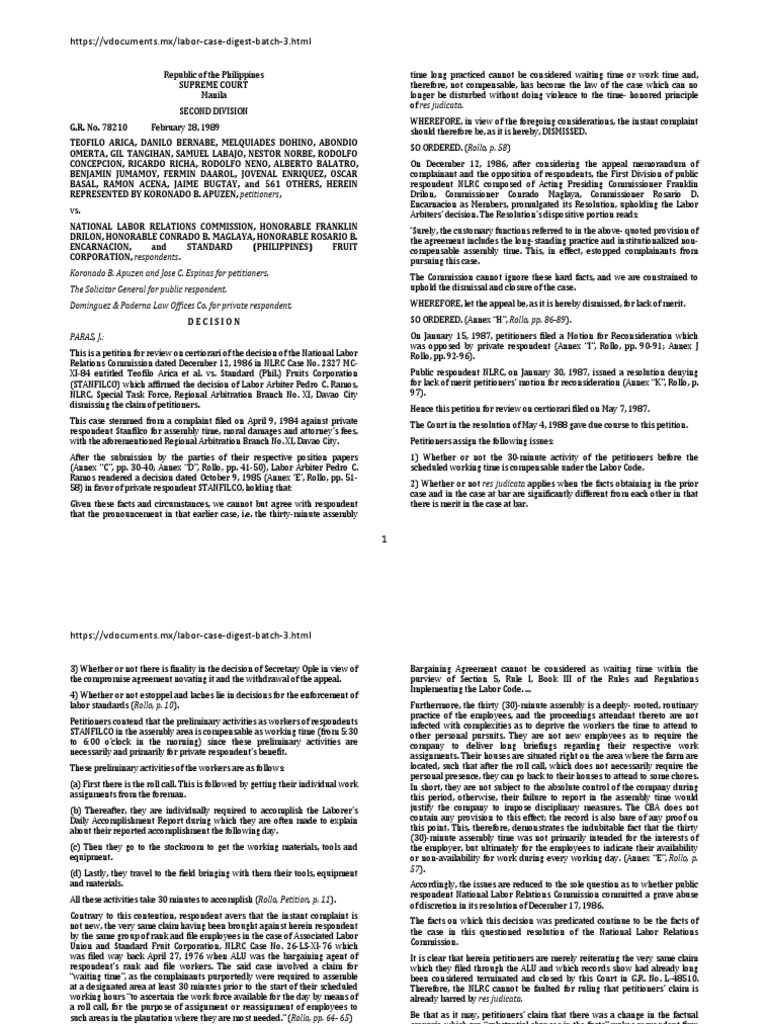 G.R. No. 78210-Teofilo Arica, Danilo Bernabe | PDF | Res Judicata | Lawsuit