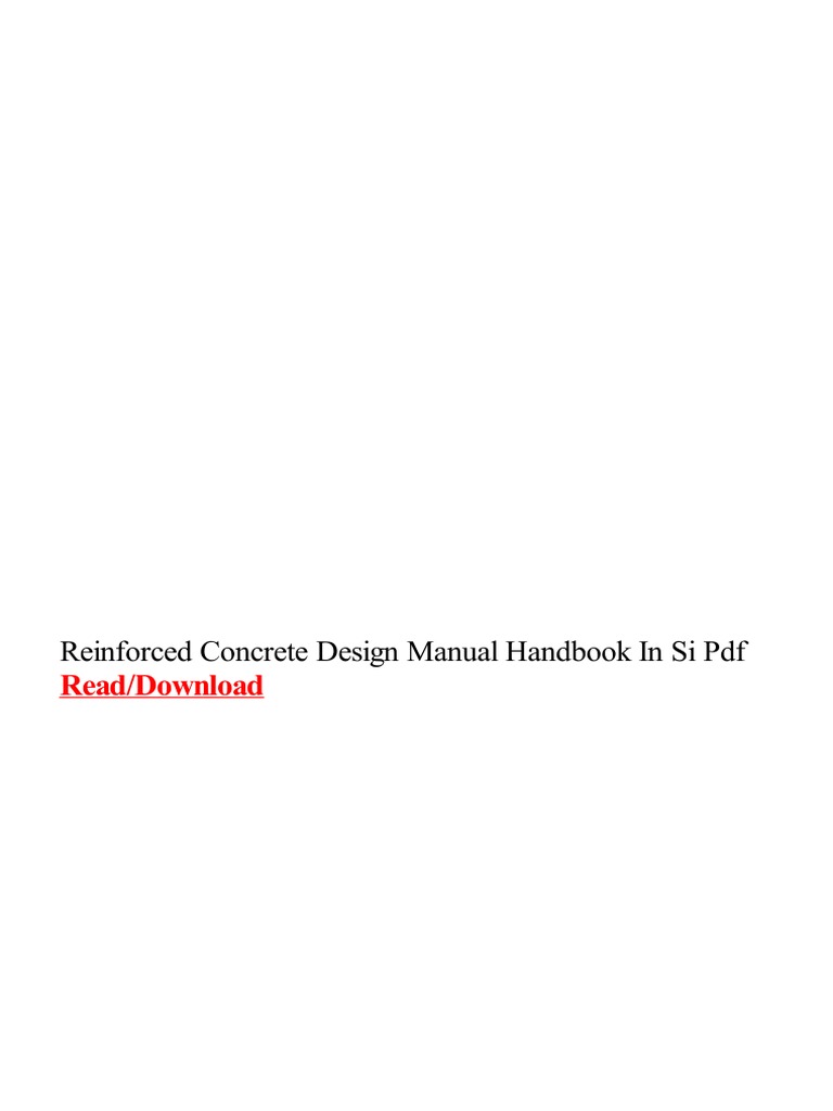 PDF Reinforced Concrete Design Manual Handbook in Si PDF | PDF ...