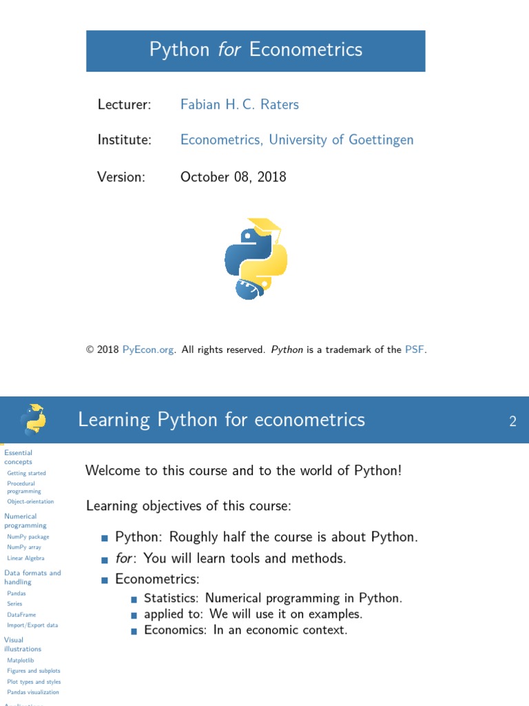 Pyecon | PDF | Python (Programming Language) | Object Oriented Programming