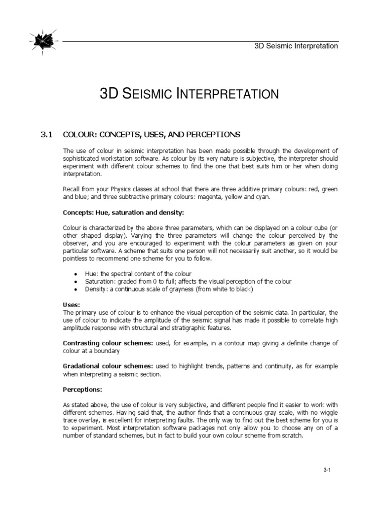 3D Seismic Interpretation Techniques | PDF | Reflection Seismology | Color