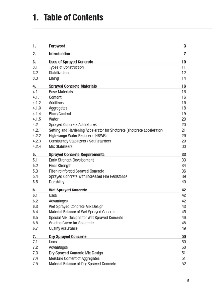 Sika Sprayed Concrete Handbook Index | PDF | Concrete | Materials