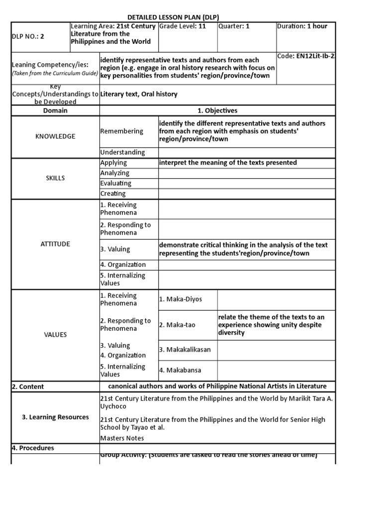 DLP | Lesson Plan | Critical Thinking