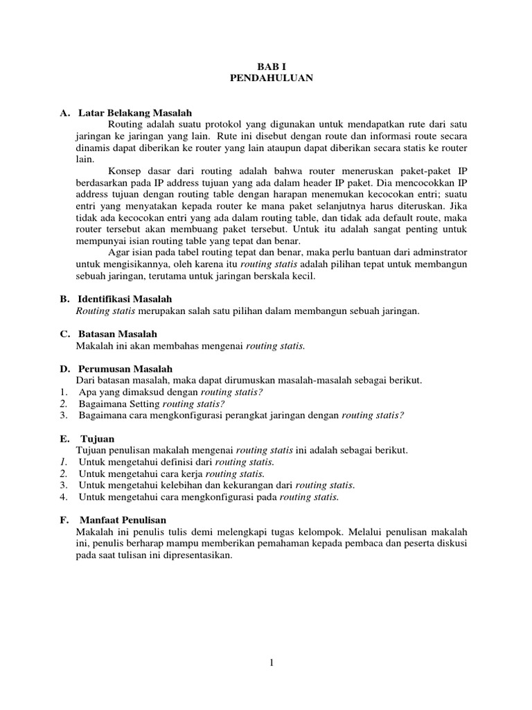 Makalah Routing Statis | PDF
