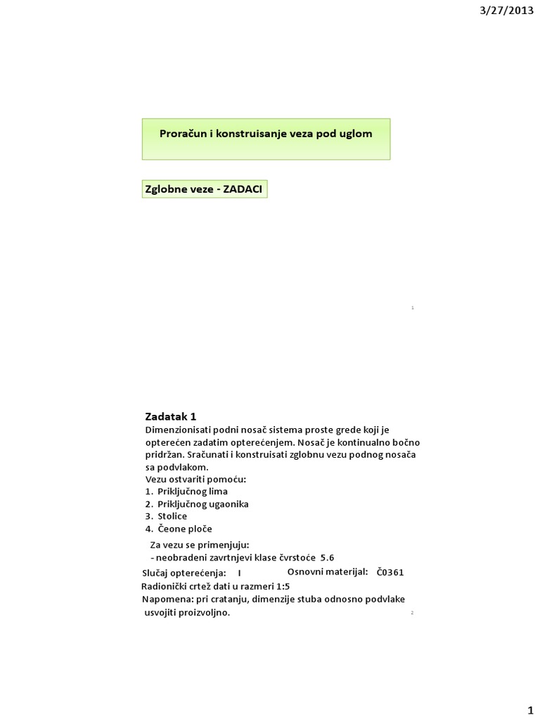Zglobne Veze - Zadaci | PDF
