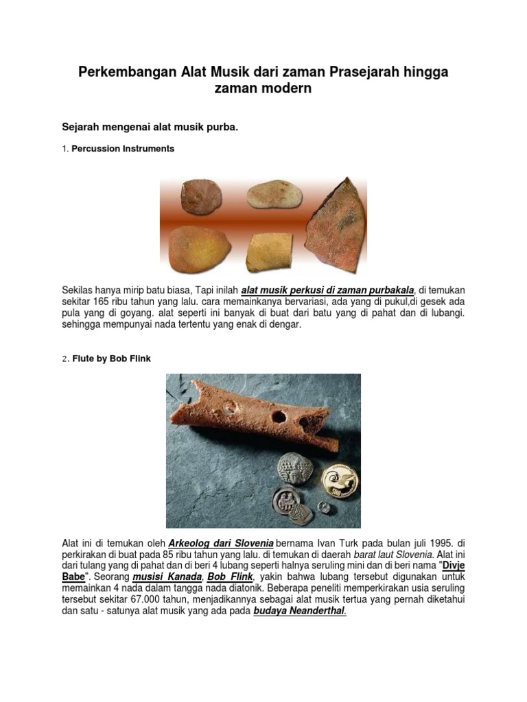 Sejarah Alat Musik Prasejarah hingga Modern | PDF