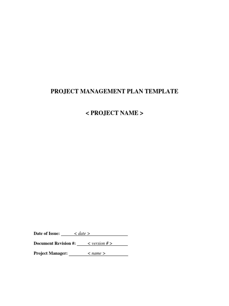 Project Management Plan Template PDF | PDF | Project Management | Risk ...