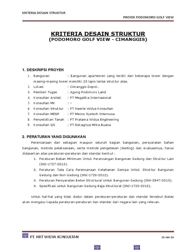 REVISI Kriteria Design Apartment Cimanggis | PDF