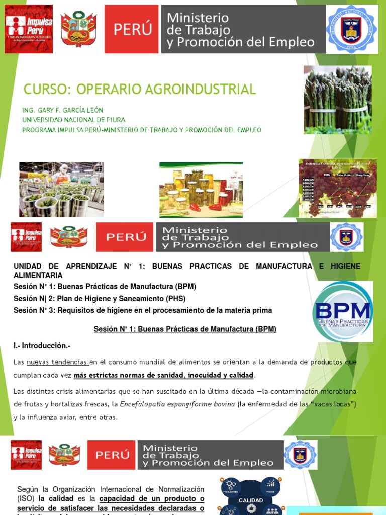 Curso Operario de Planta de Procesos Agroindustriales - 2018.compressed | PDF | Alimentos ...