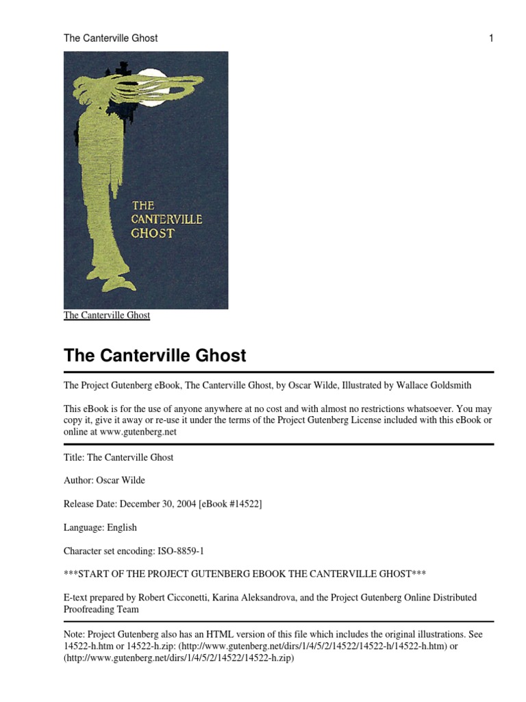 The Canterville Ghost | PDF | Project Gutenberg | Nature