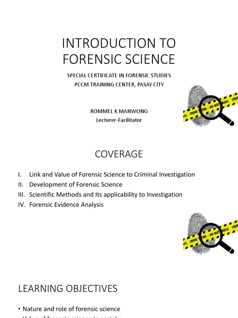 Introduction to Forensic Science Overview | PDF | Forensic Science ...