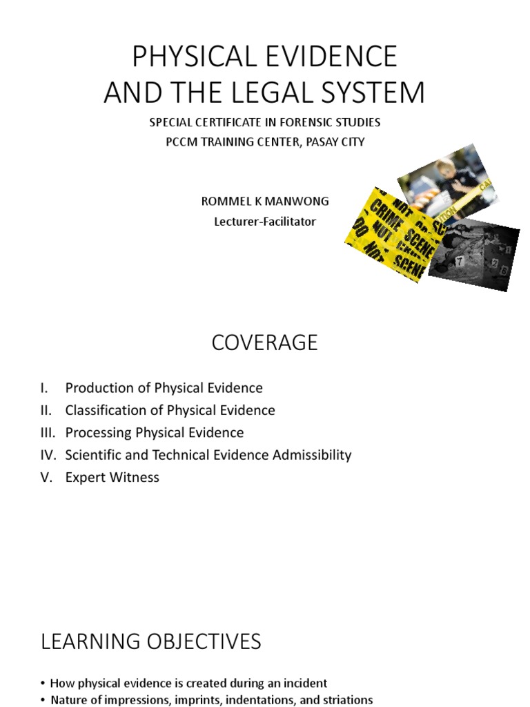 Forensic Studies Module 2 - Physical Evidence & The Legal System | PDF ...