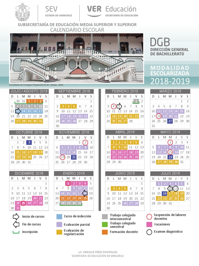 Calendario Escolar DGB 2018-2019 | PDF | Educación avanzada | Escuelas