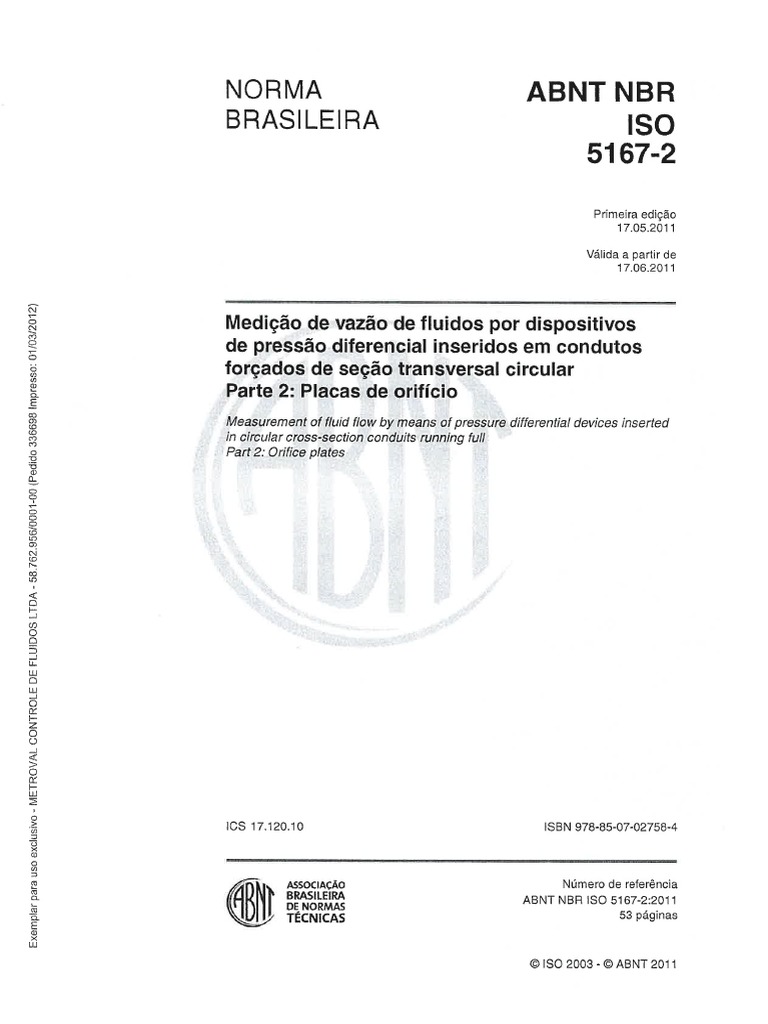 Abnt NBR Iso 5167-2 | PDF