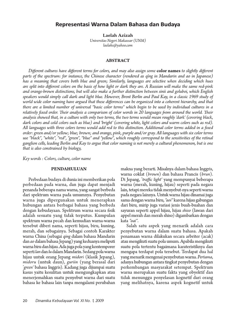 4 Representasi Warna Dalam Bahasa Dan Budaya | PDF