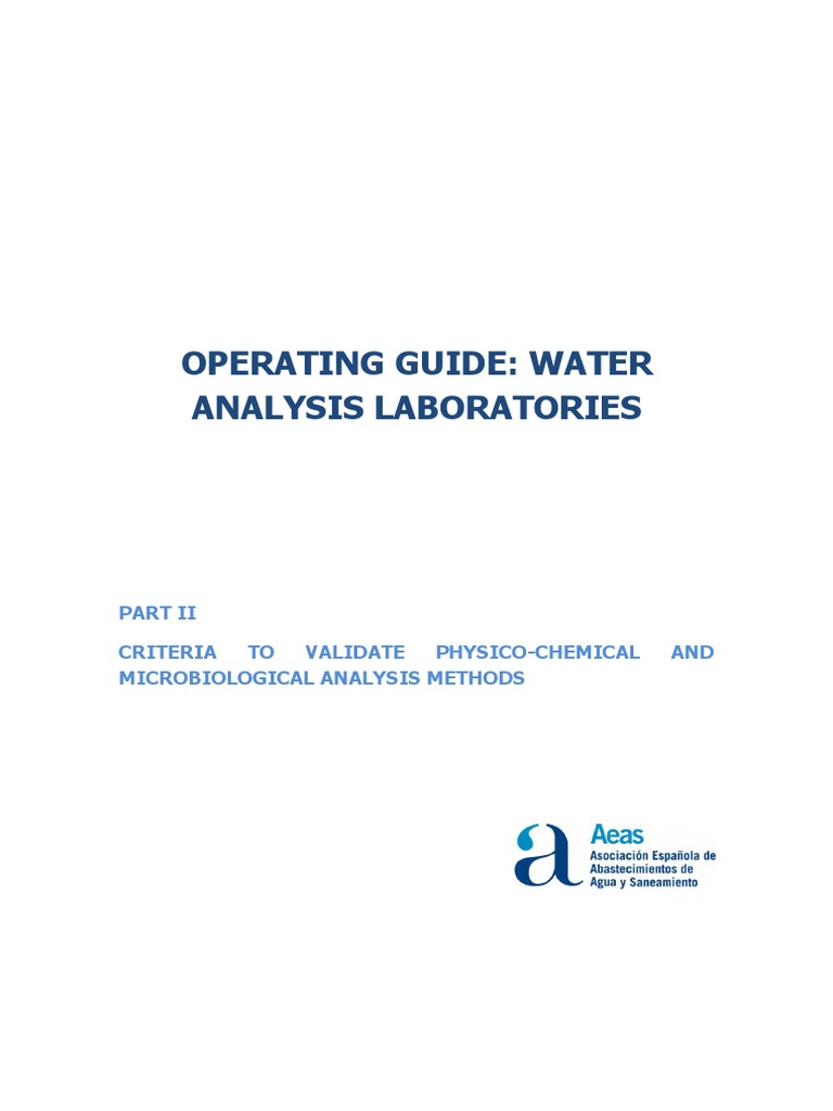 Operating Guide. Water Analysis Laboratories. Part II | PDF | Detection ...