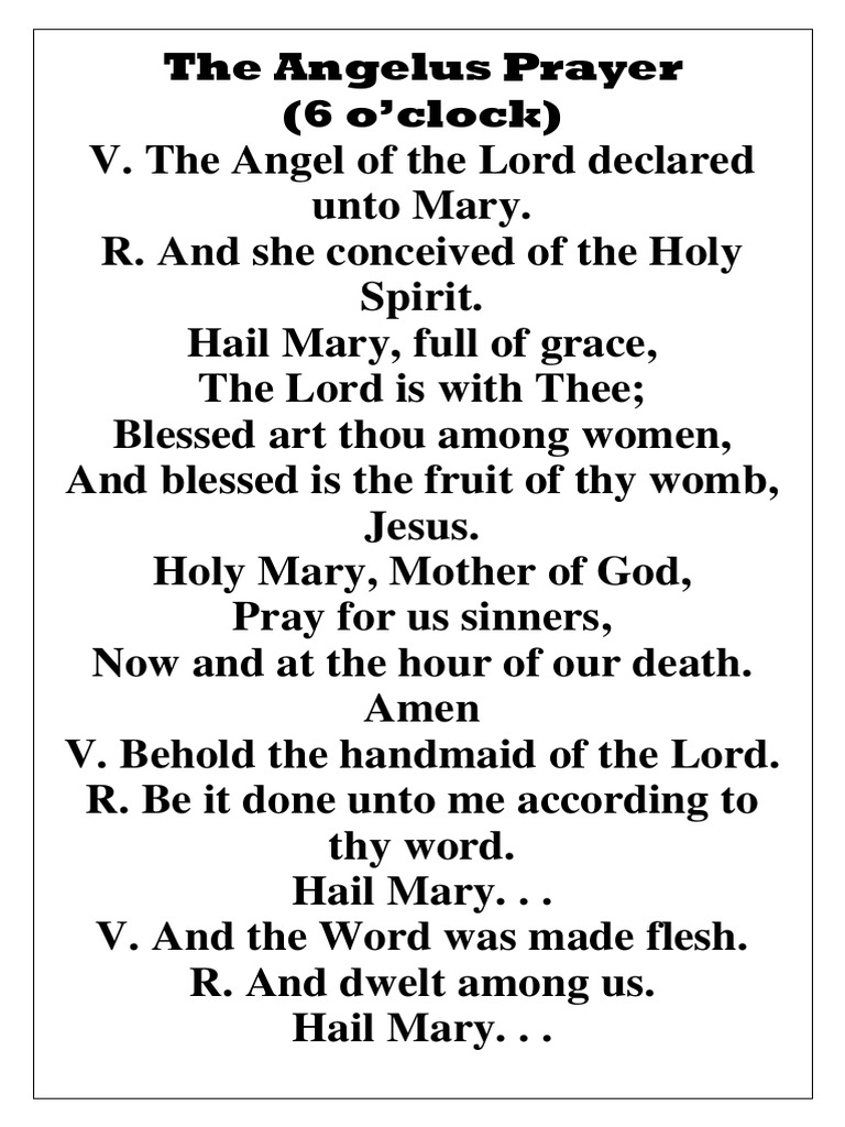 The Angelus Prayer | PDF