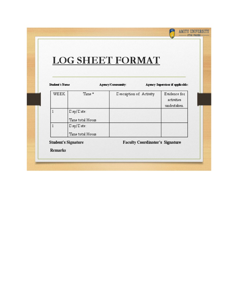 HVCO Logsheet Format | PDF