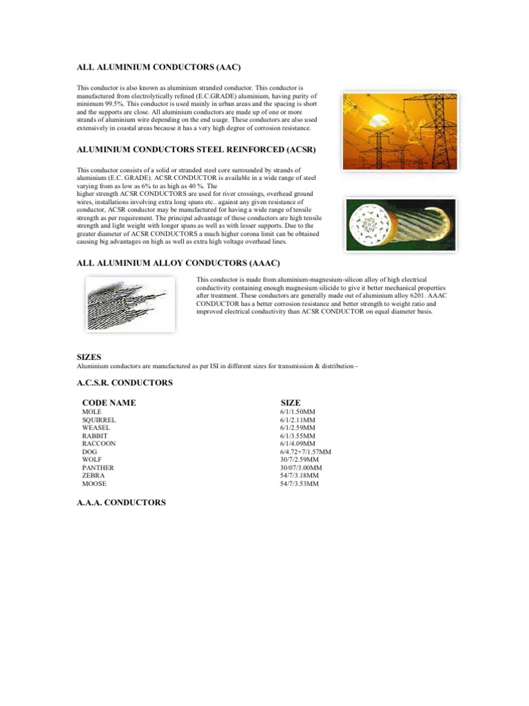 All Aluminium Conductors | PDF | Electric Power | Materials