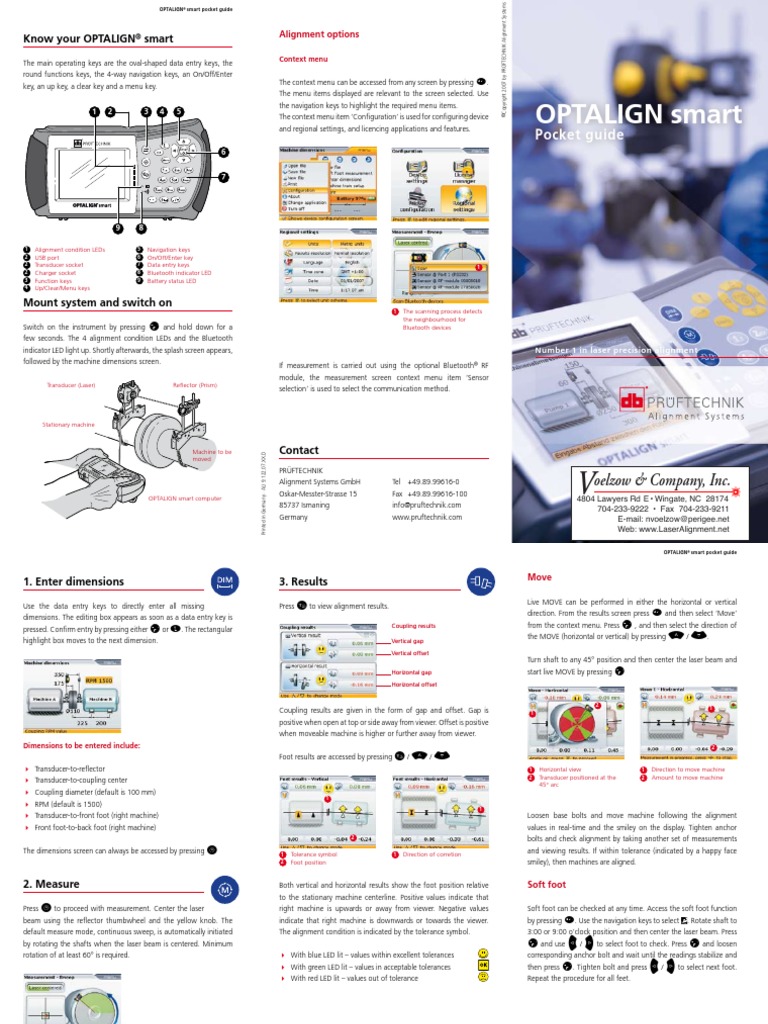 OPTALIGN Smart: Pocket Guide | PDF | Menu (Computing) | Bluetooth