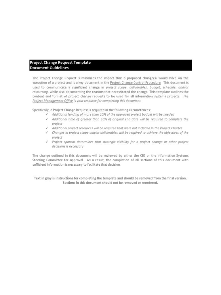 Project Change Request Template | PDF | Project Management | Business