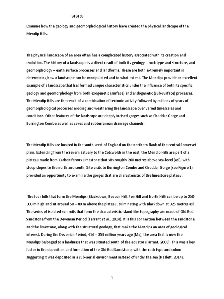Physical Geography Essay | PDF | Limestone | Geomorphology