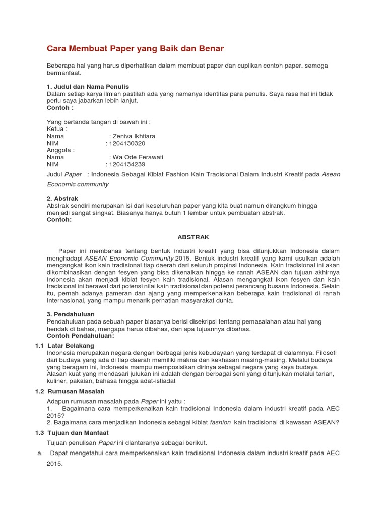 Cara Membuat Paper Yang Baik Dan Benar | PDF