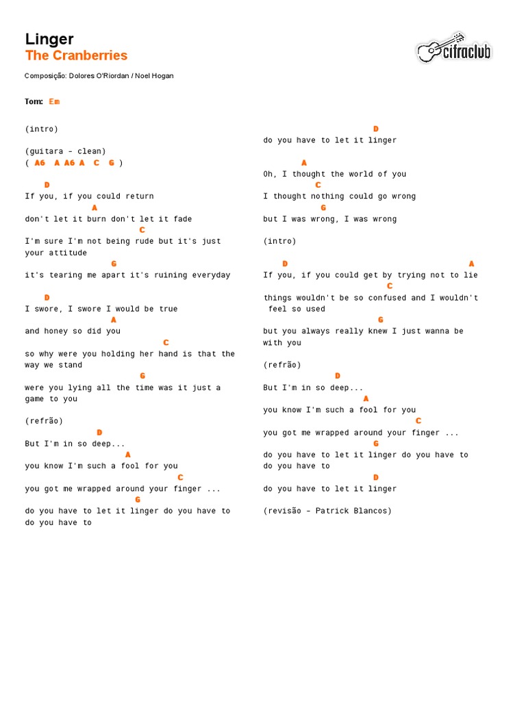 Linger - Cifra | PDF | Entertainment (General)