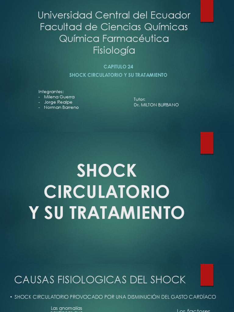Análisis del shock circulatorio y su tratamiento | PDF | Choque ...