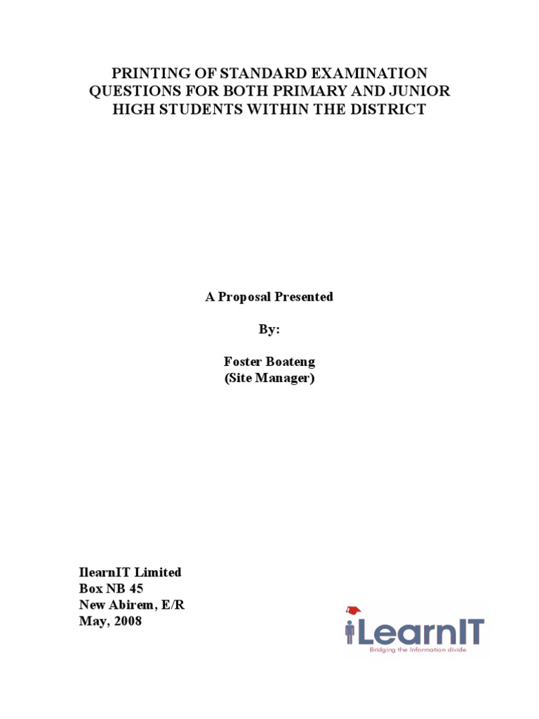 Proposal for District Exam Printing | PDF | Question | Test (Assessment)
