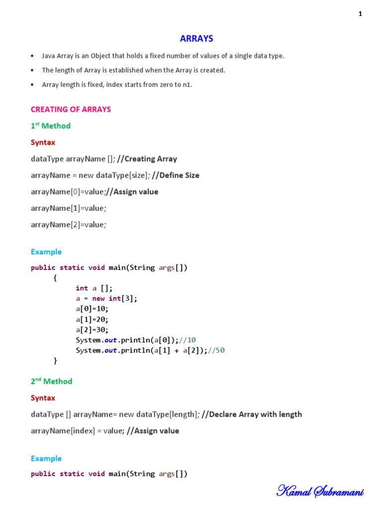 Array PDF | PDF | Array Data Type | Data Type