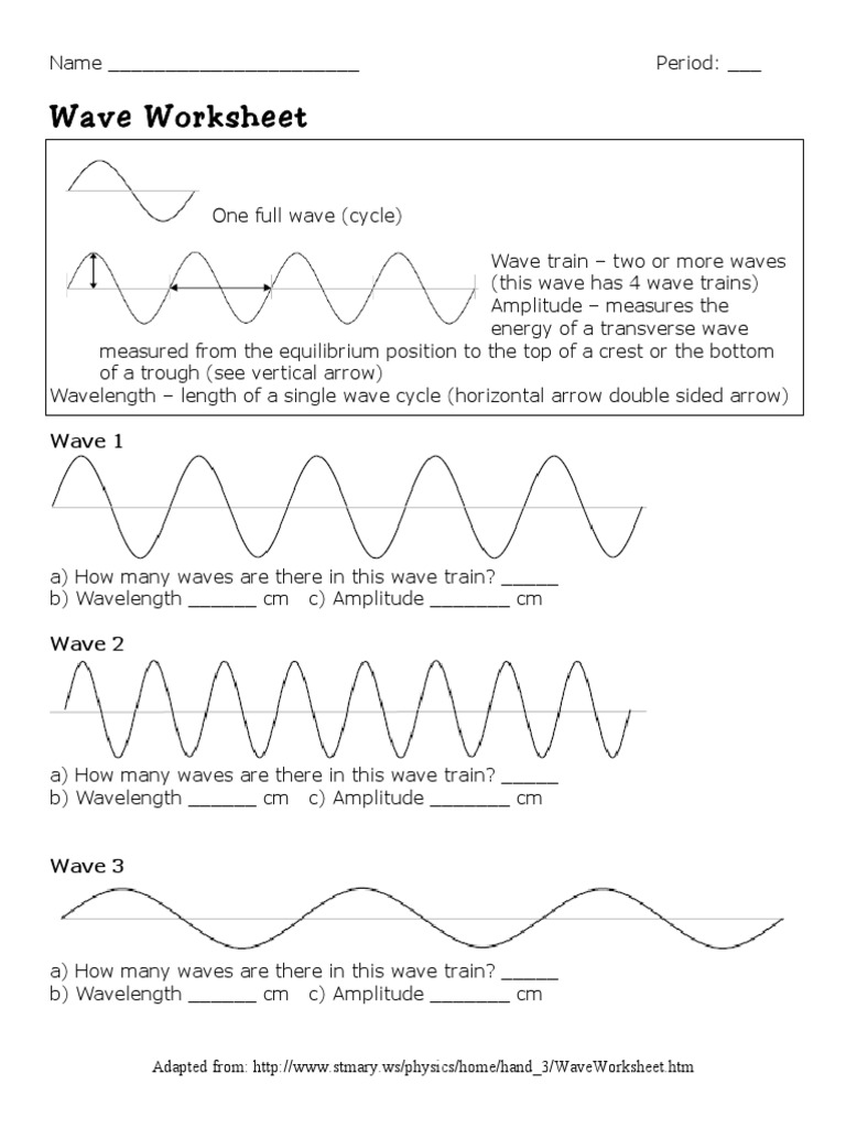 Wave Worksheet | PDF
