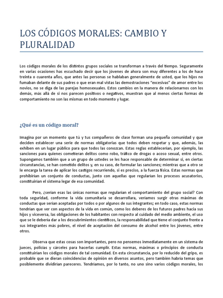 Los Códigos Morales | PDF | Moralidad | Pena capital