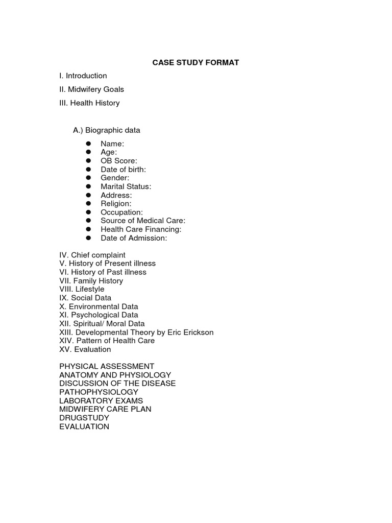 Midwifery Case Study Template | PDF