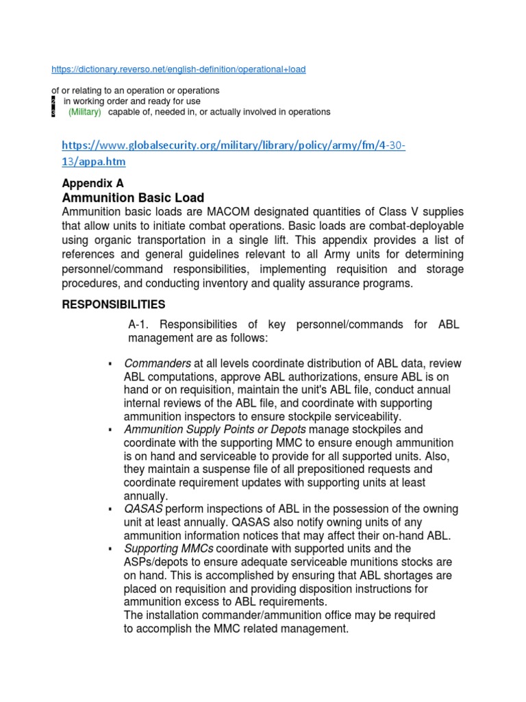 13/appa - HTM: Ammunition Basic Load | PDF | Ammunition | Authentication