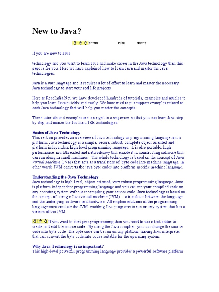 New To Java?: Basics of Java Technology | PDF | Java Server Pages ...