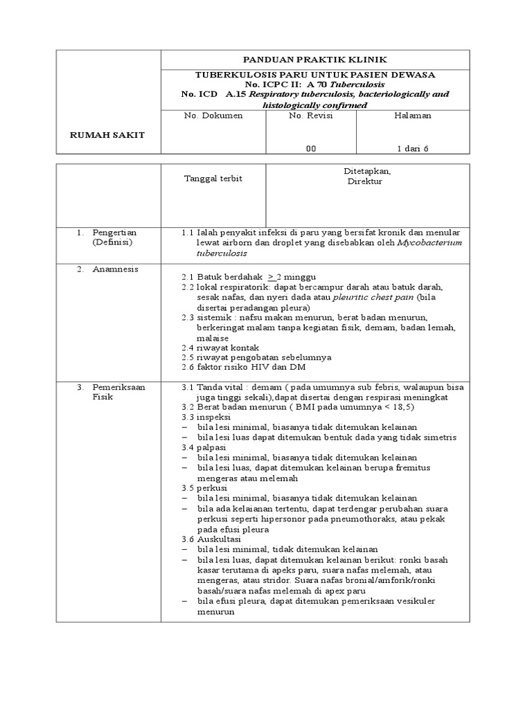 Contoh Bagus PPK TB Paru Dewasa | PDF